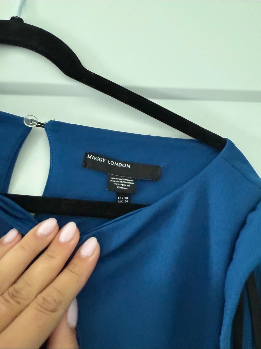 Maggy London | Dresses | Maggy London Cobalt Blue Capsleeve Rufflehem ...